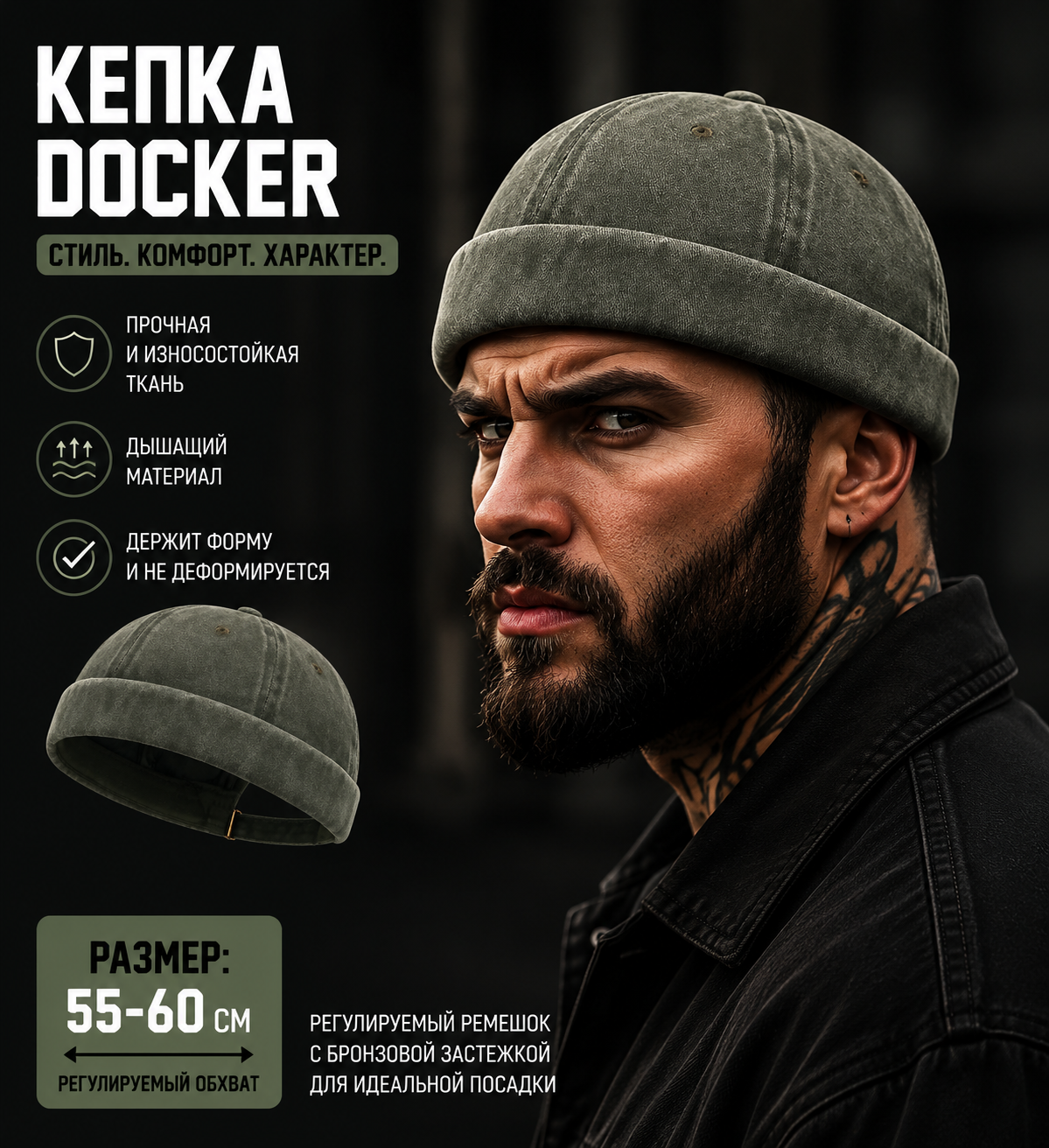 Кепка  Docker для мужчин и женщин