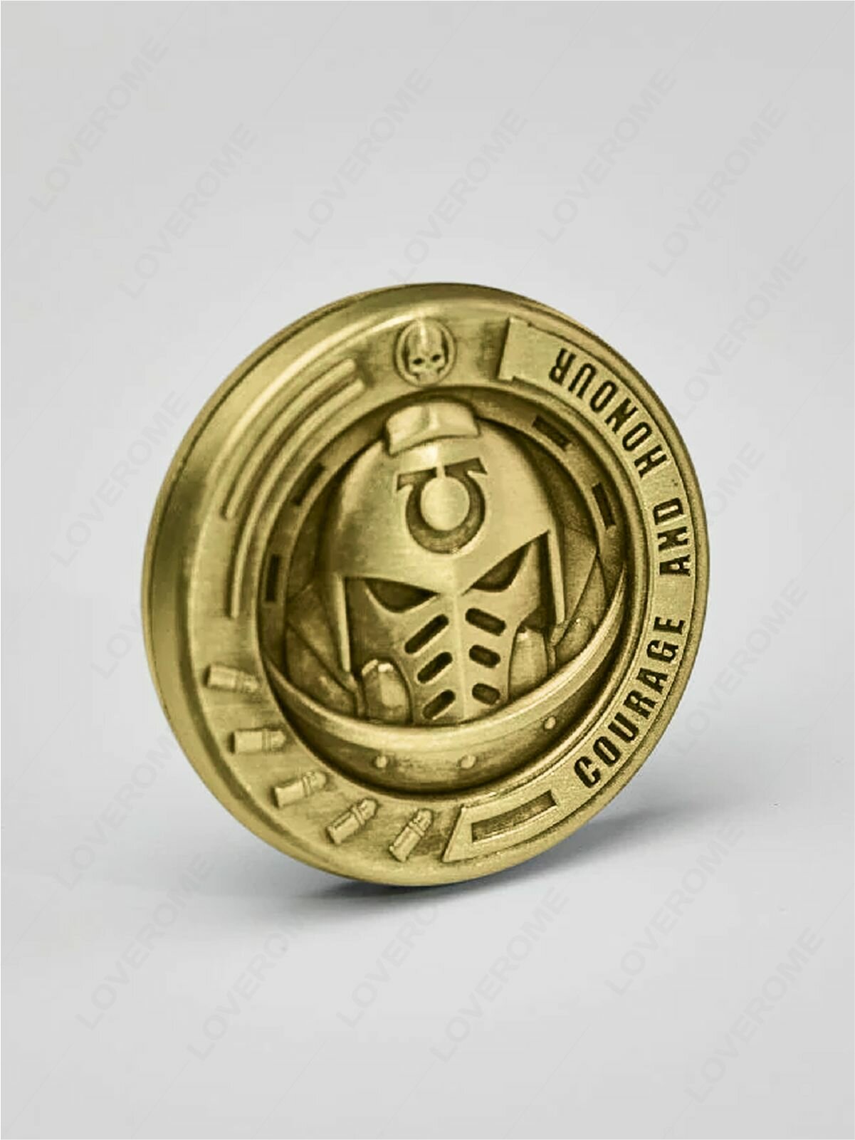 Монета Warhammer 40K LOVEROME металлическая сувенирная коллекционная, Starforged Warhammer 40,000 Pax Ultramar Ultramarines Clicking Coin