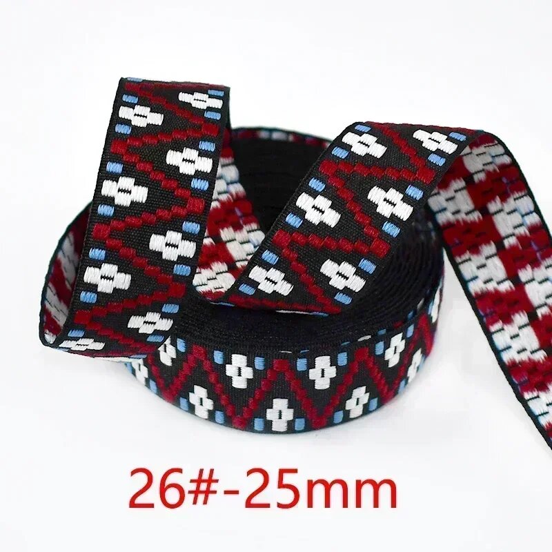 Ленты Meetee этнические жаккардовые 25 мм 5/10 м 26-25mm, 5Meters
