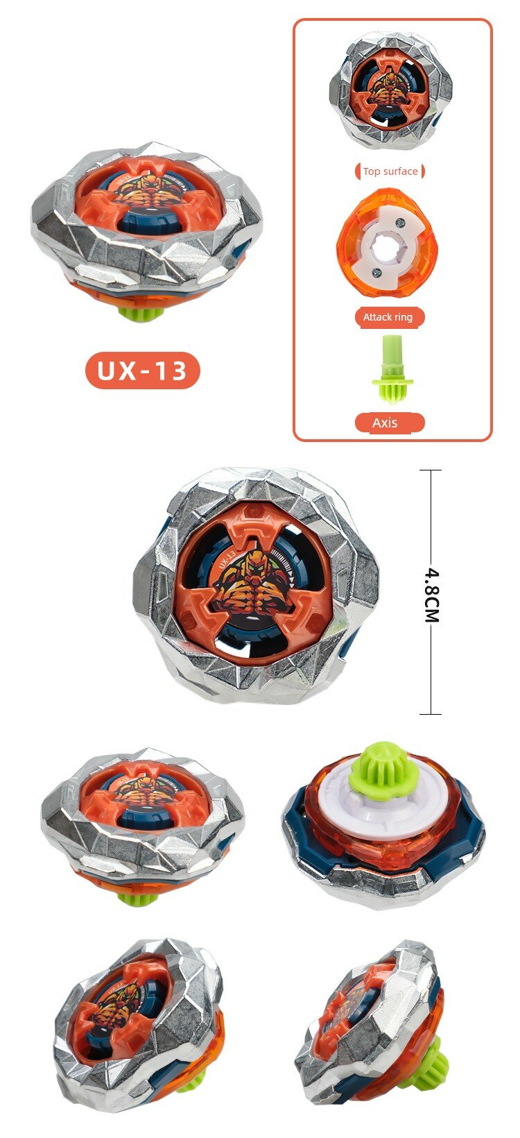 SB X Generation UX Series Изготовленный из сплава вращающийся топ, модель UX-13, оригинальный цвет, один топ для битвы