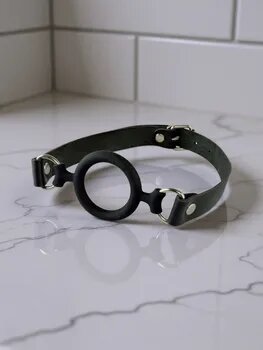 Кляп-рама BDSM Accessories Sitabella 3198-1, натуральный кожаный, черный