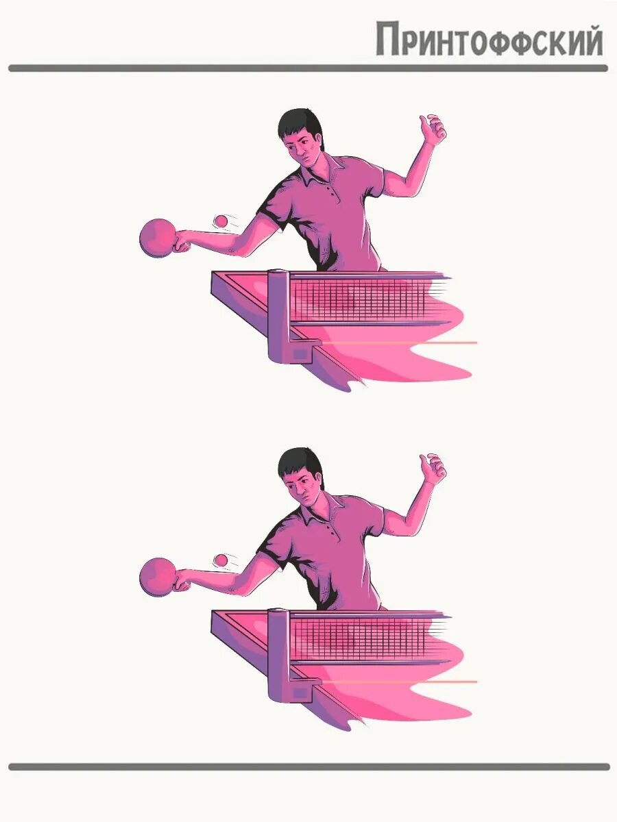 2-е (Две) Термонаклейки пинг понг Ping pong