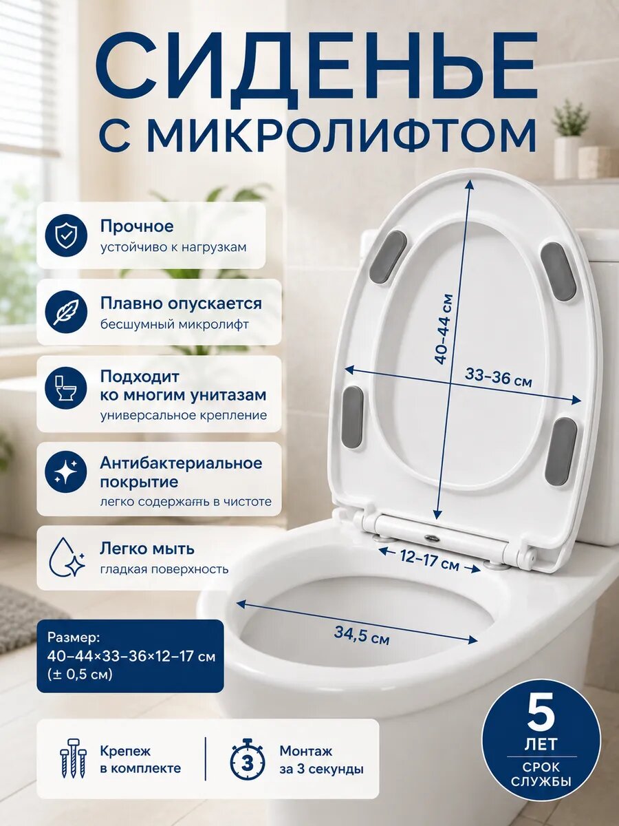 Сиденье для унитаза с микролифтом