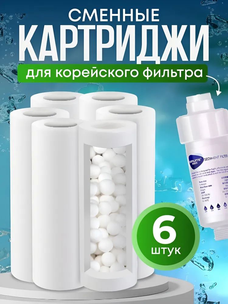 Сменный картридж для фильтра душа универсальный, от хлора и ржавчины, улучшает кожу и волосы