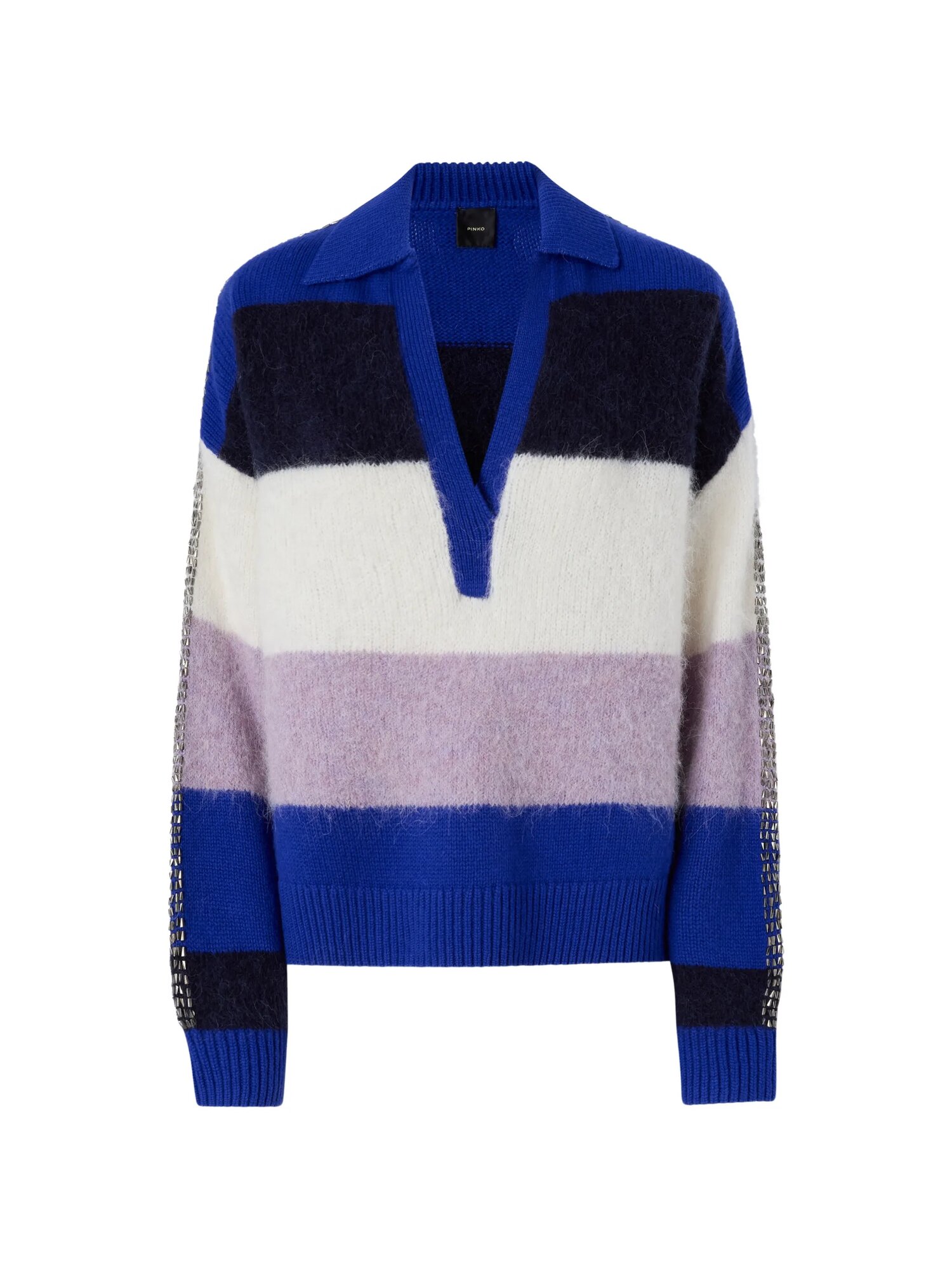Свитер Pinko Striped stud-embellished sweater