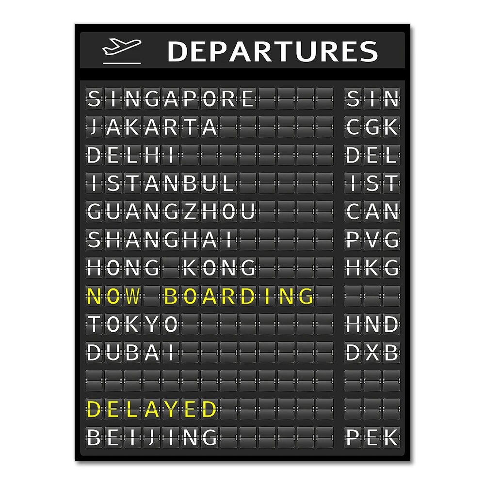 Картина на холсте "DEPARTURES" 40x60см, Черный
