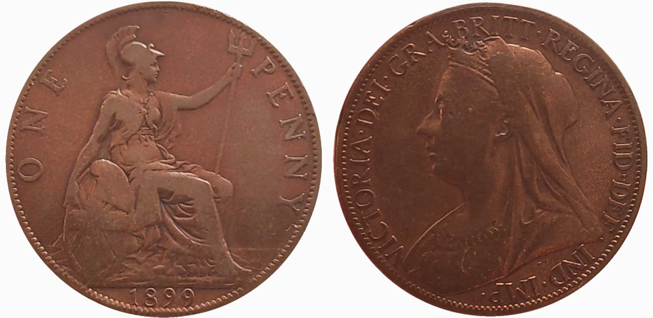 Великобритания 1 пенни, 1899 Королева Виктория VF