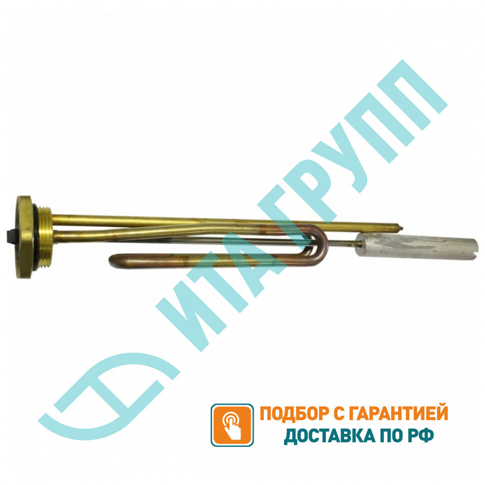 Комплект ТЭН 1,5кВт (1500Вт) RCT резьбовой 42мм для Real BM 390, Ariston, De Luxe, Thermex + прокладка + анод, 182296K