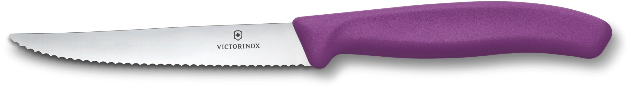Нож кухонный Victorinox Swiss Classic 6.7235. C1 для стейка/пиццы лезв.110мм серрейт. заточка пурпурн