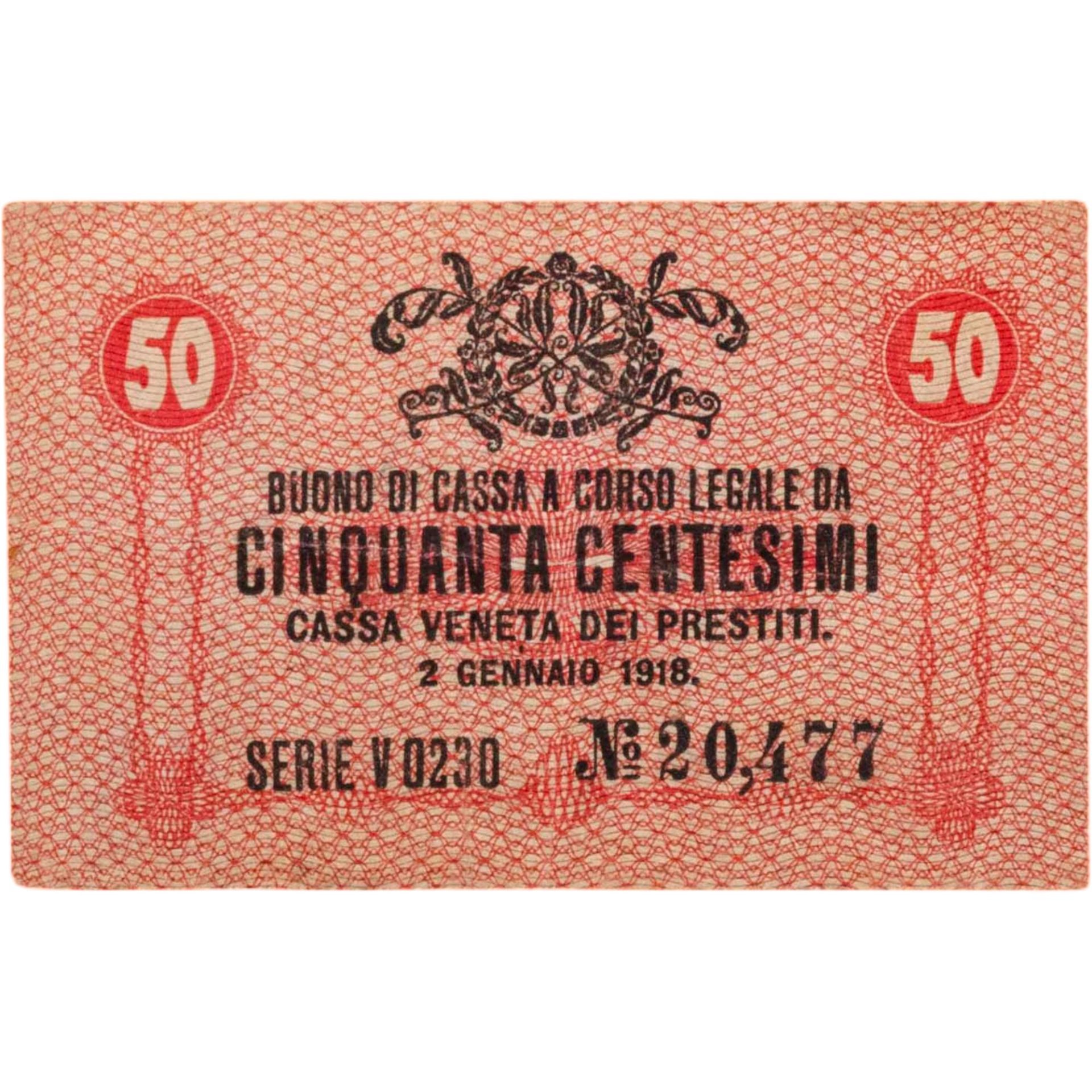 Италия 50 сентесимо 1918