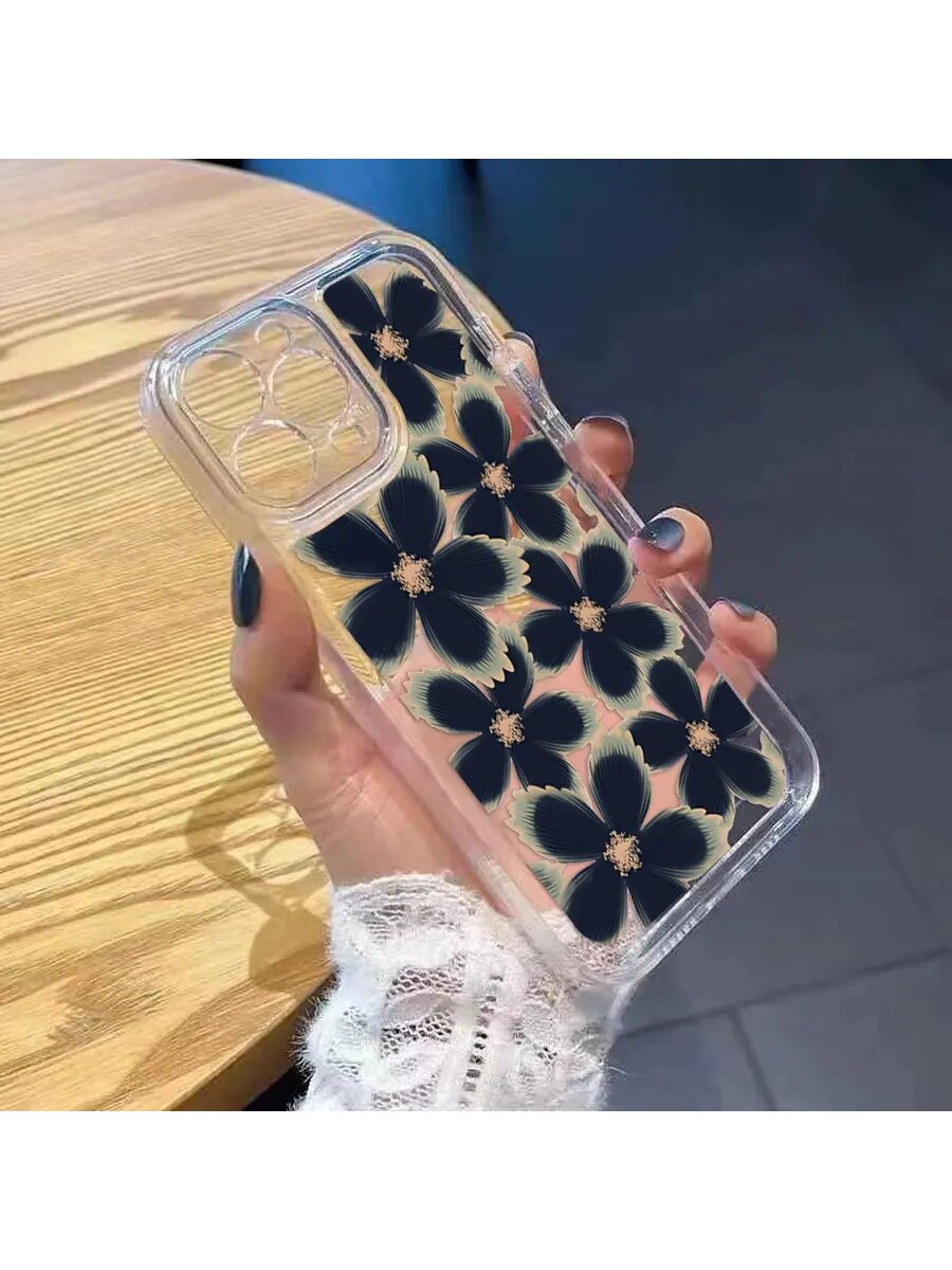 Чехол на IPHONE 14 PRO MAX прозрачный с лепестк