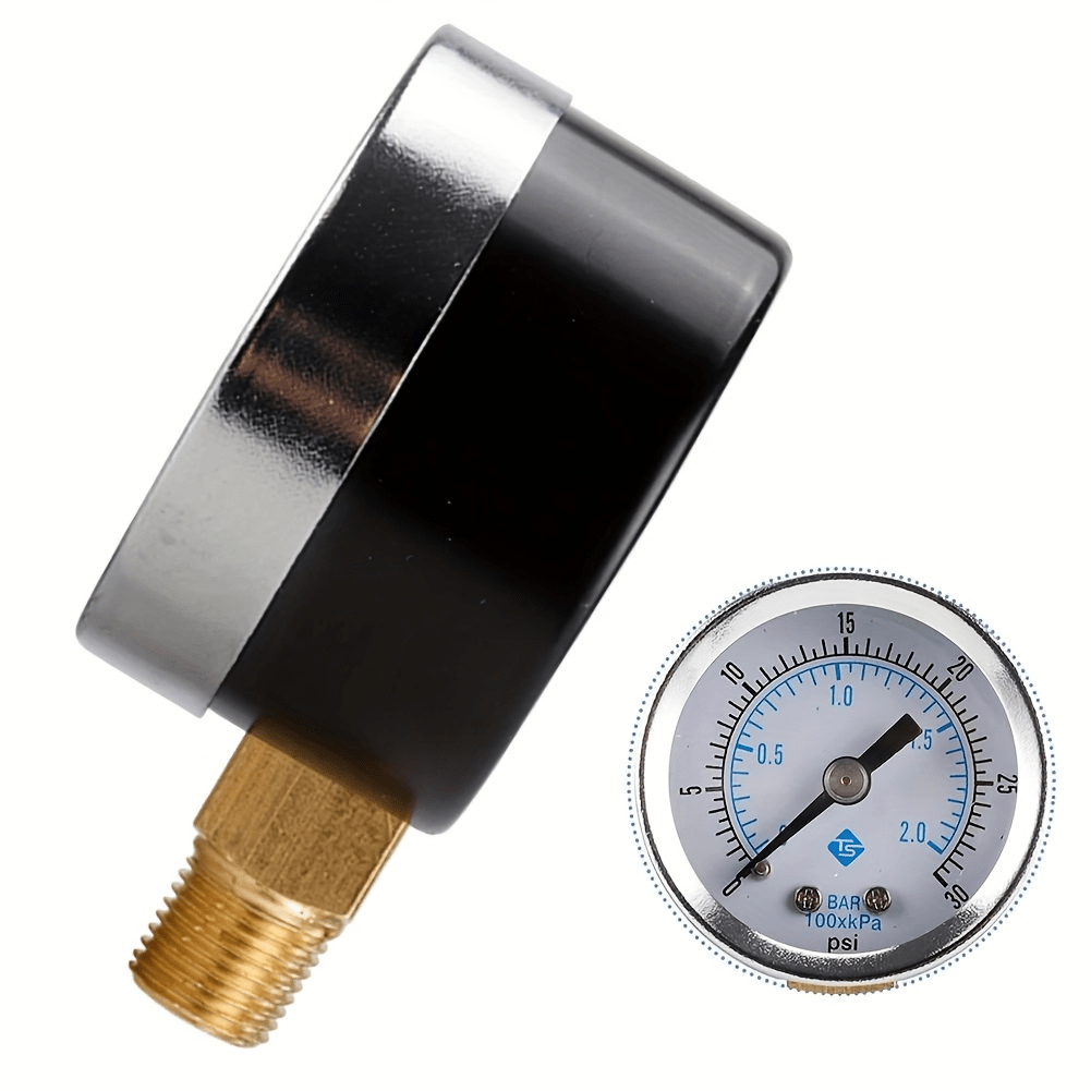 Манометр низкого давления 0–2 бар (0–30 psi) для воздуха, масла, газа, воды и топлива, 1 шт.