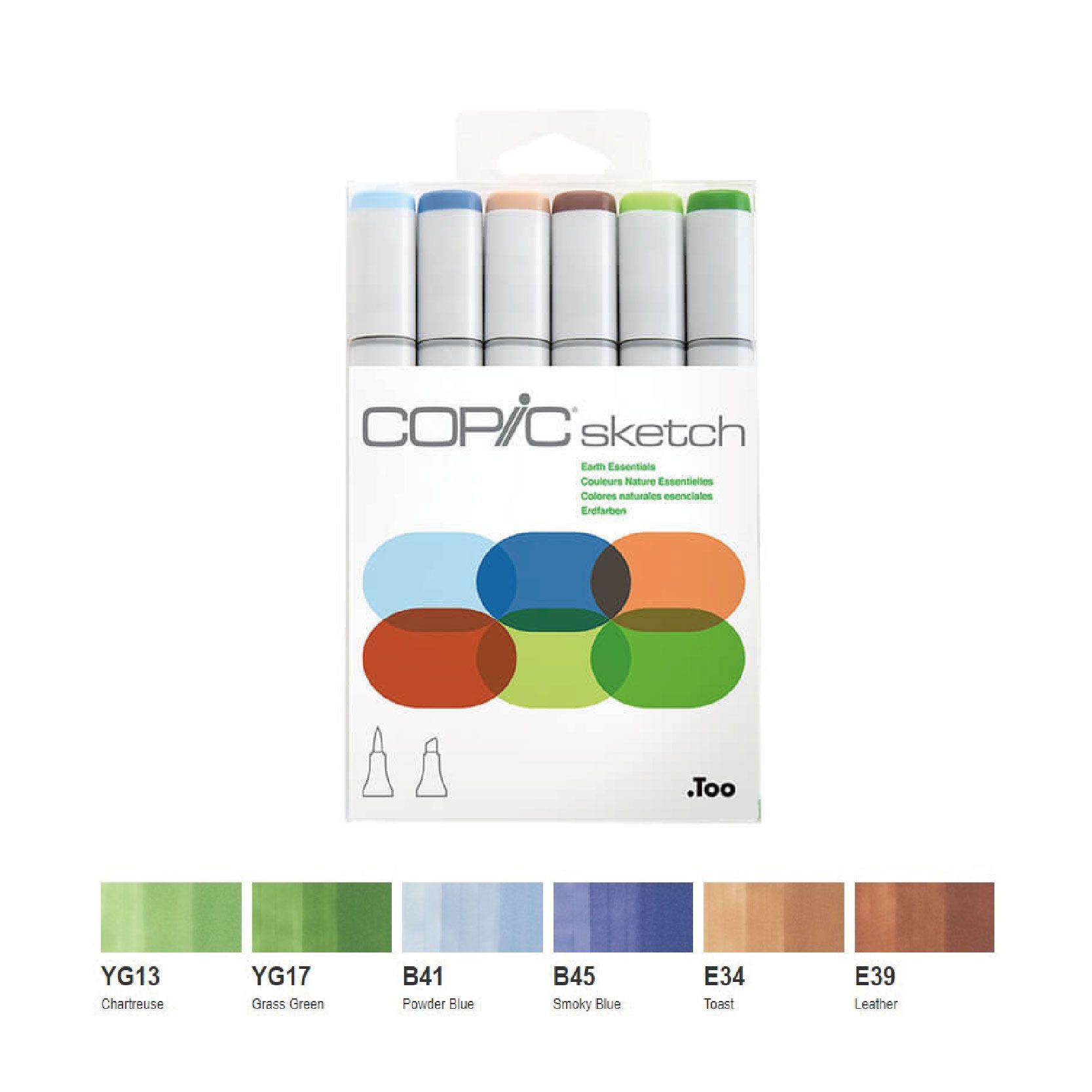 Copic Набор маркеров Спиртовой, 6 шт. для скетчинга, для граффити