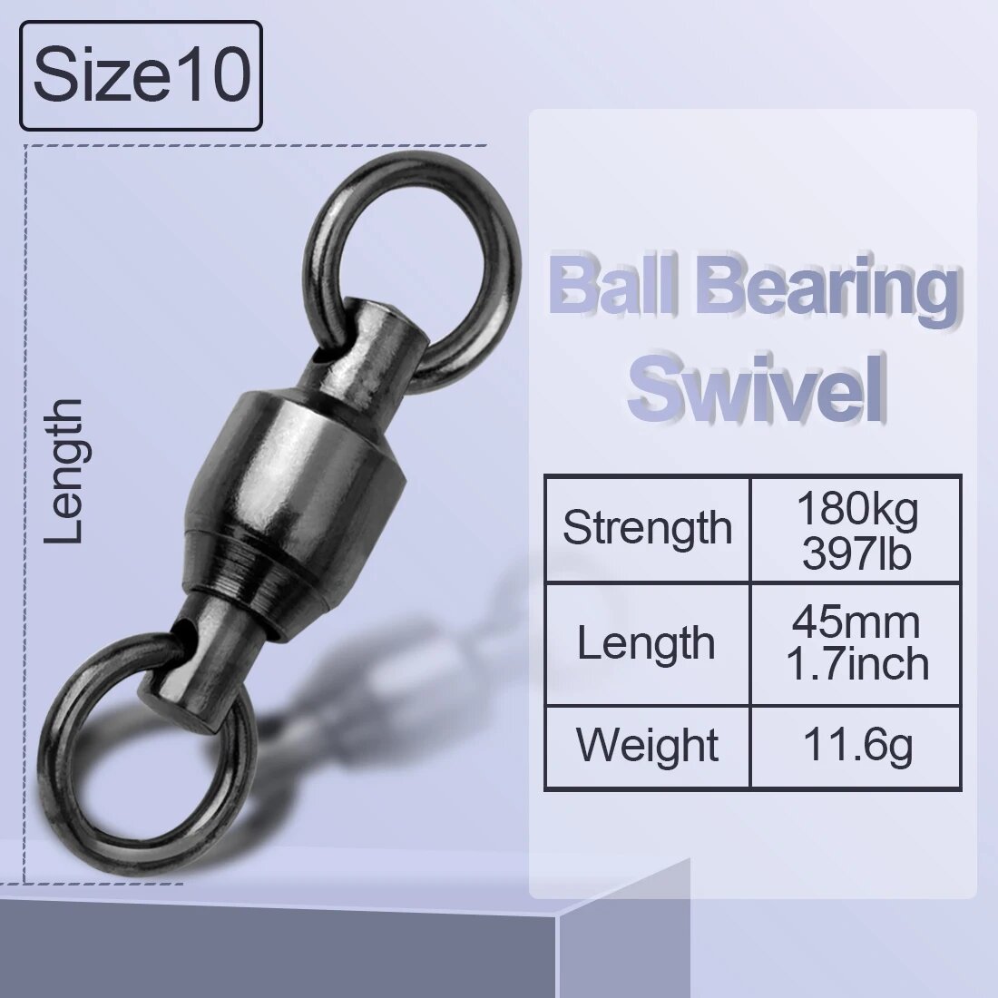 Рыболовные вертлюги из нержавеющей стали FishTrip 20 шт. Size10 (397LB 45mm)