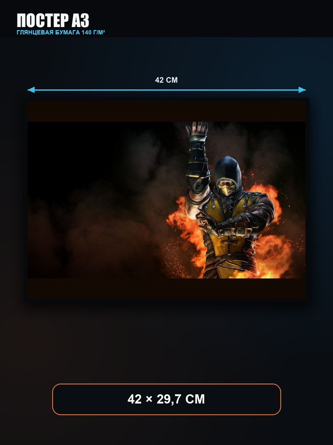 Постер Mortal Kombat Сага — стильная игровая иллюстрация A3