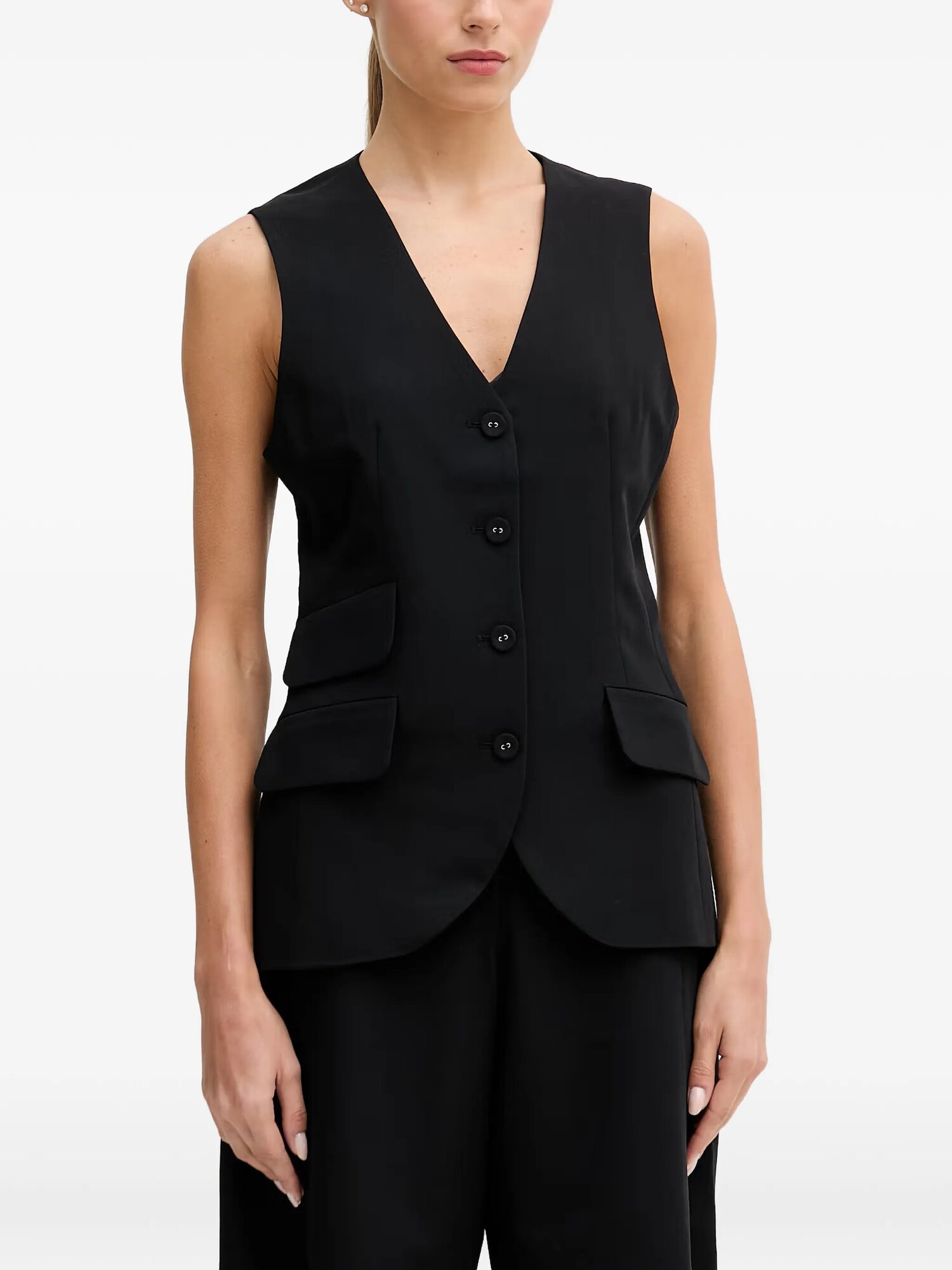 Пальто V-neck button-up waistcoat