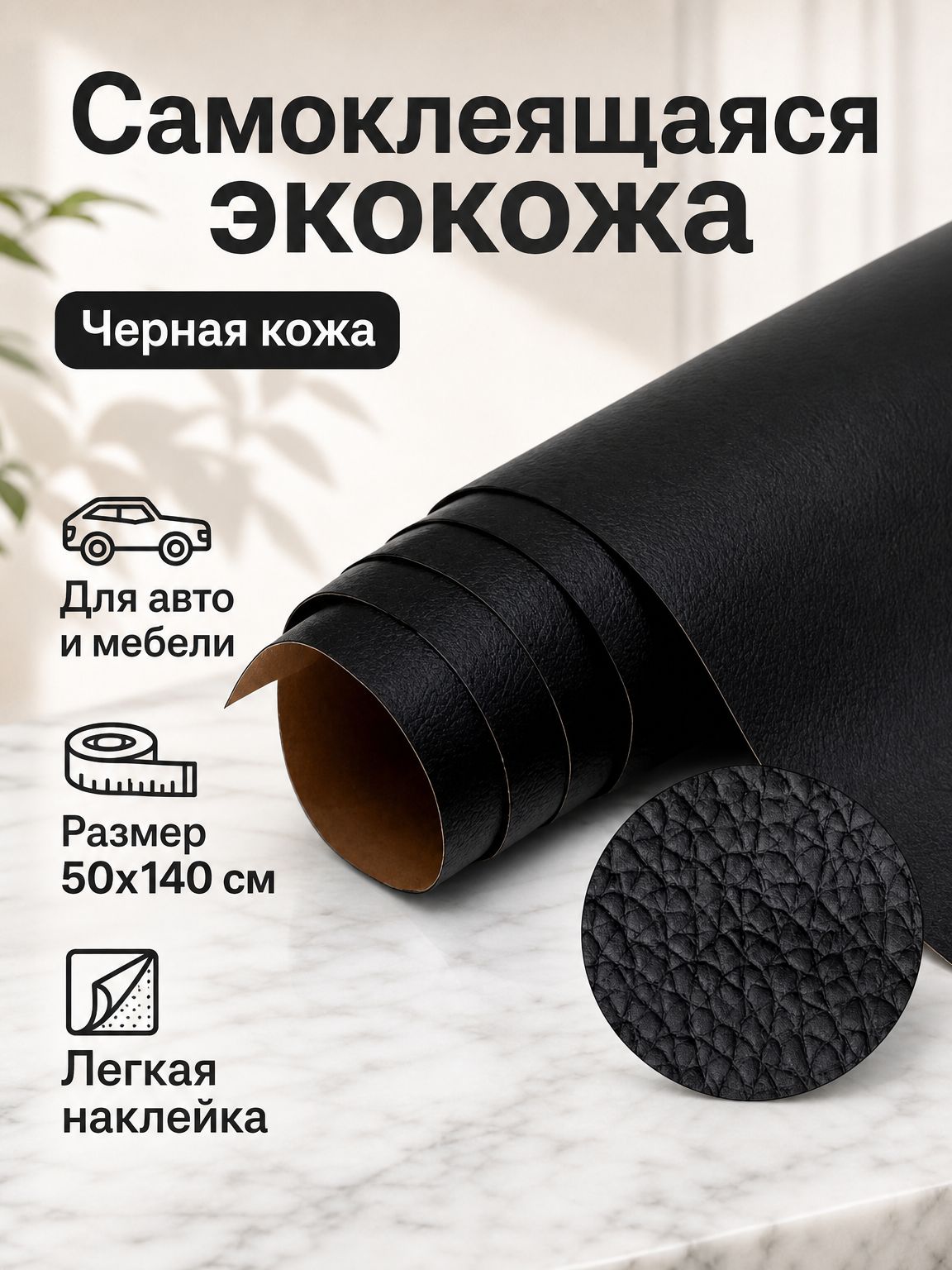Самоклеящаяся экокожа, искусственная кожа, заплатка для мебели и авто