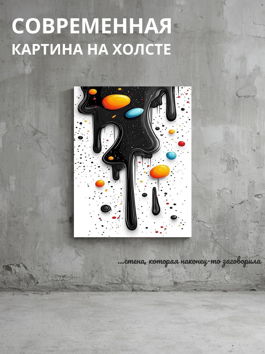 Картина на холсте Капли краски 50x70 см