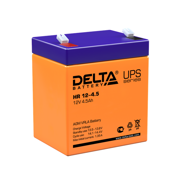 Delta Аккумуляторная батарея для ИБП HR 12-4.5 (12V/4.5Ah)
