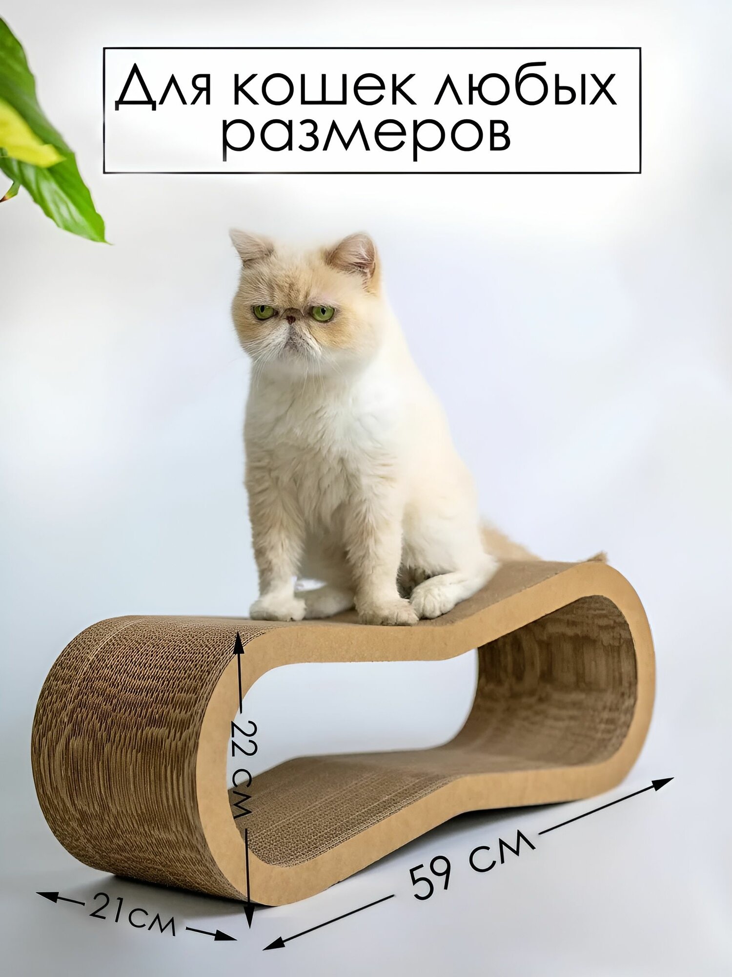 Когтеточка-лежанка картонная Восьмерка большая, 59*21*22см