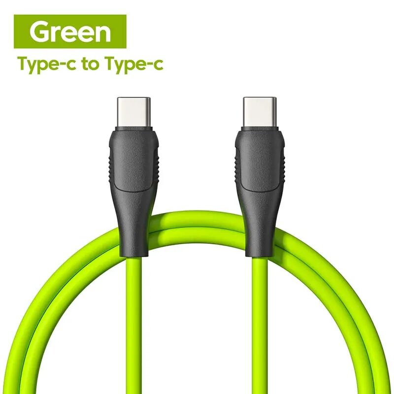 4 Порт 120 Вт USB C PD Зарядное устройство Быстрая зарядка 3.0 Быстрая Зеленый, 60W C to C Green