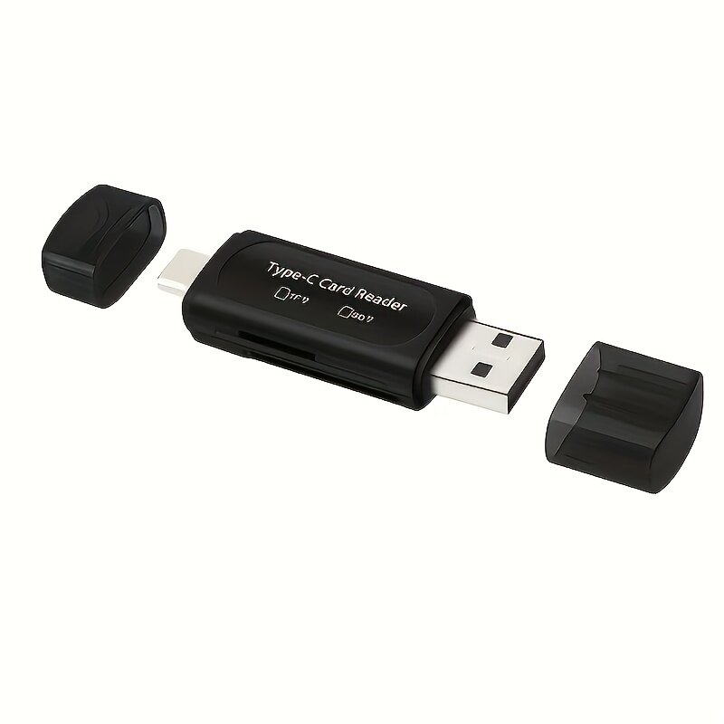 Картридер 4-в-1 с интерфейсами USB-C и USB-A для карт памяти SD, SDHC, SDXC с двумя слотами