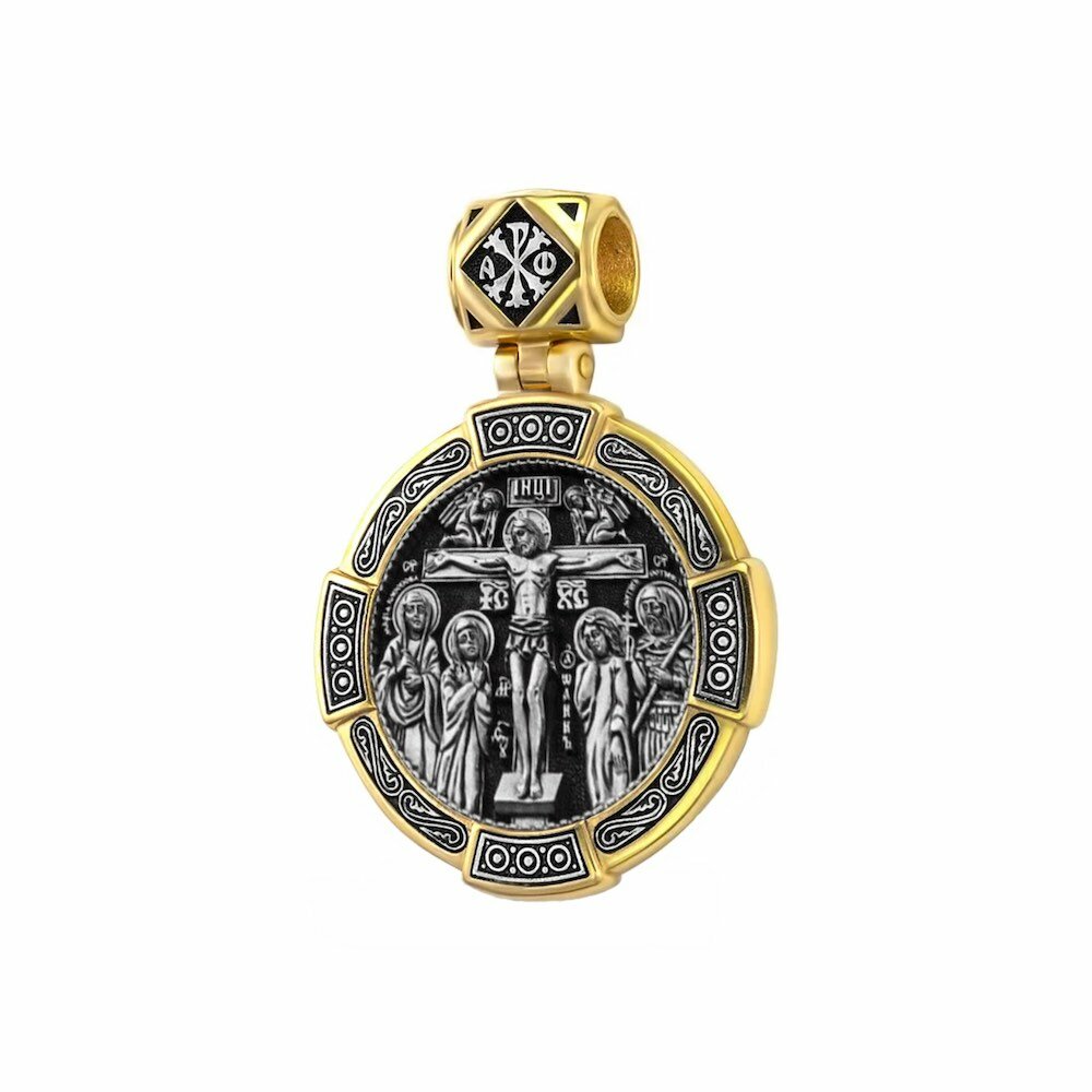 Иконка Даръ, серебро, 925 проба, чернение, золочение