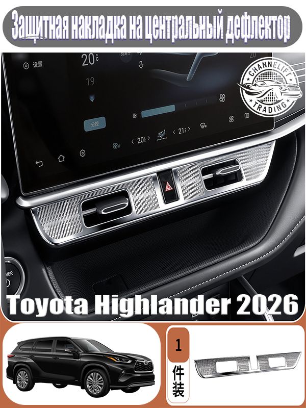 Защитная накладка на центральный дефлектор Toyota Highlander 2026, Toyota Highlander 2026аксессуары, Toyota Highlander 2026для