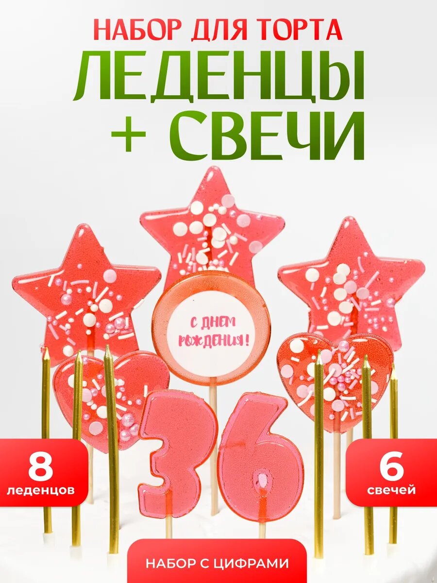 Леденцы на торт. Цифра 36