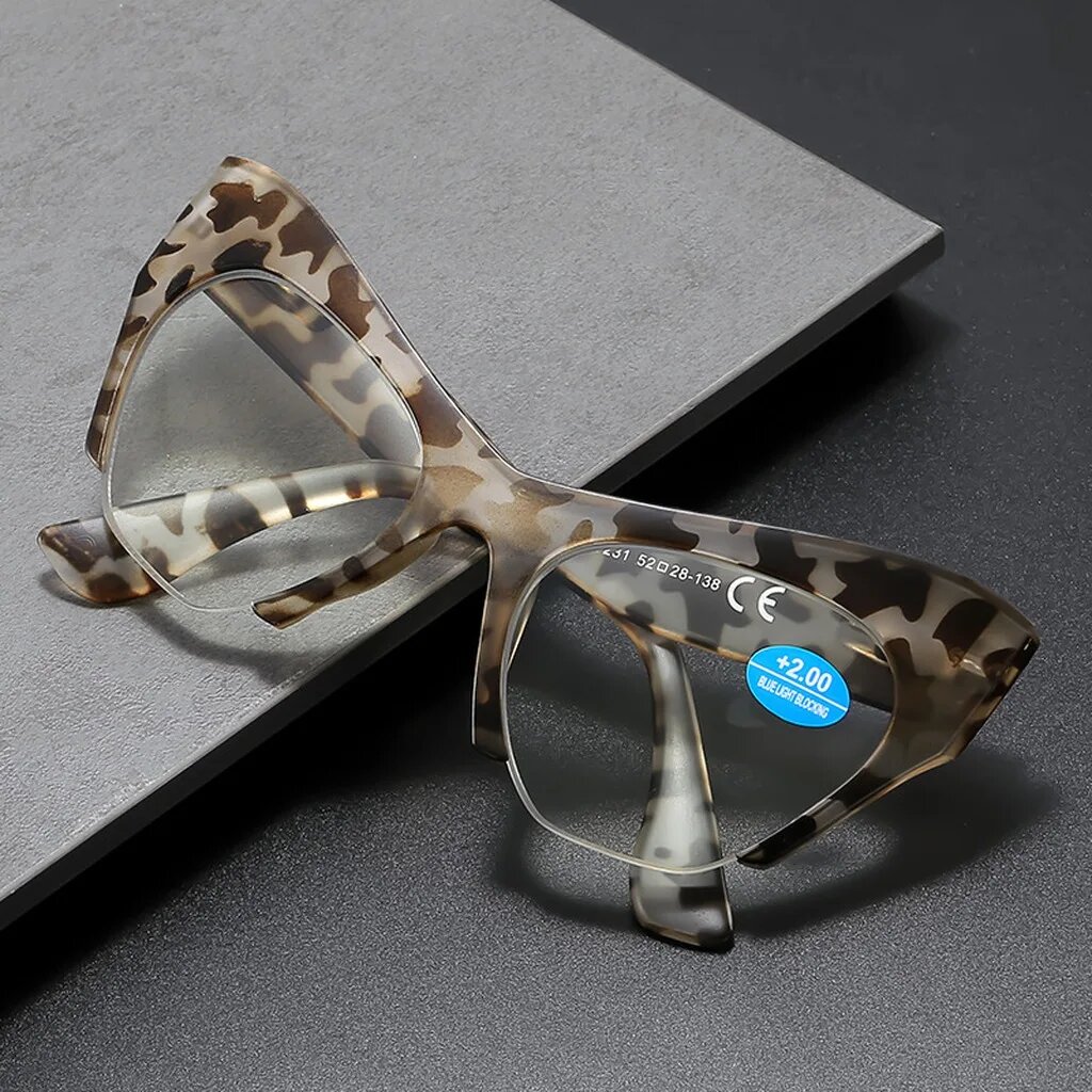 KLASSNUM Очки-«кошачий глаз» для мужчин с увеличением линз Tortoise Shell, +150