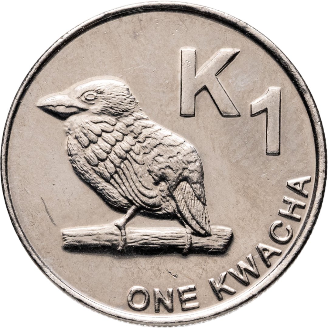 Замбия 1 квача kwacha 2012, Сталь, в сохранности AU-UNC