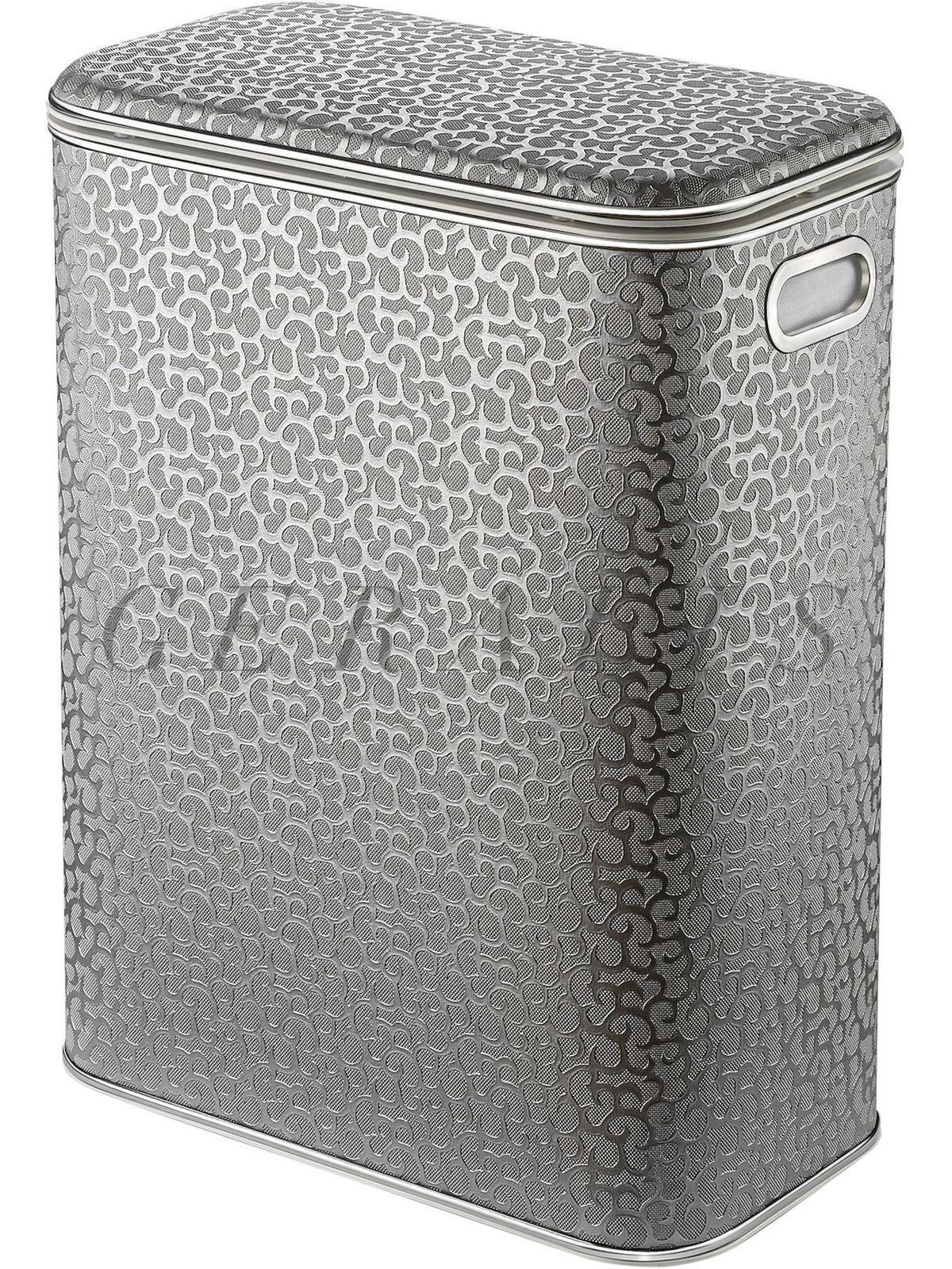 Корзина для белья FLOWER серебро, кант хром, стандартная Geralis 67 л