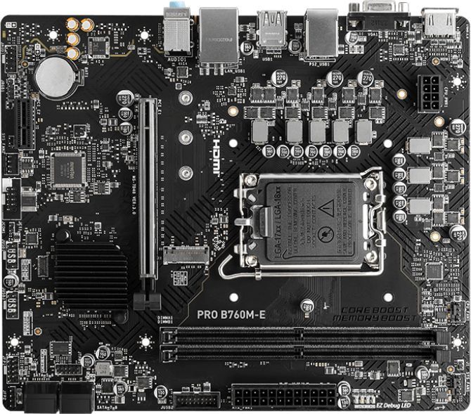 Материнская плата MSI PRO B760M-E, Socket LGA 1700, Intel B760, mATX, Ret