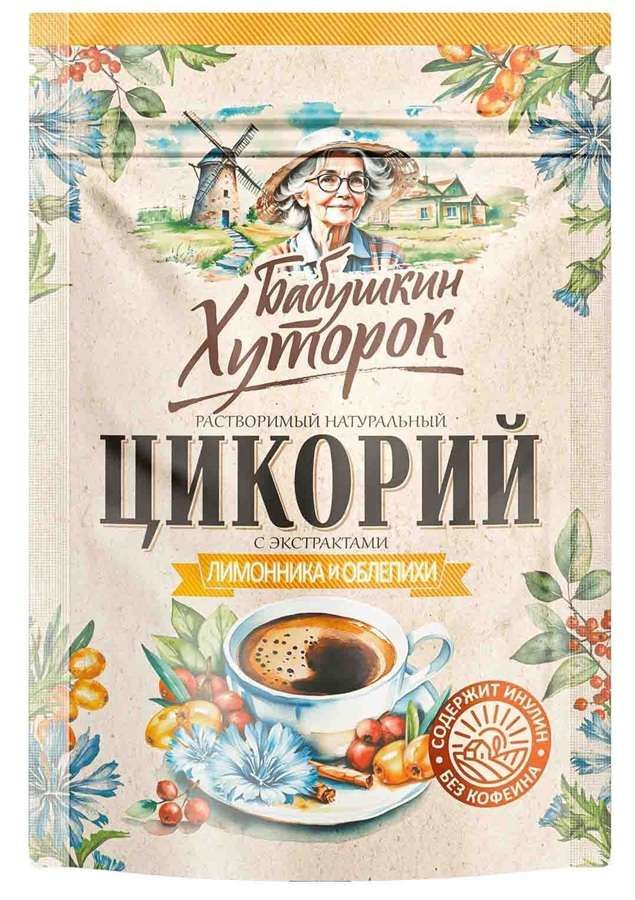 Бабушкин хуторок Цикорий порошкообразный с лимонником и облепихой, 100 г