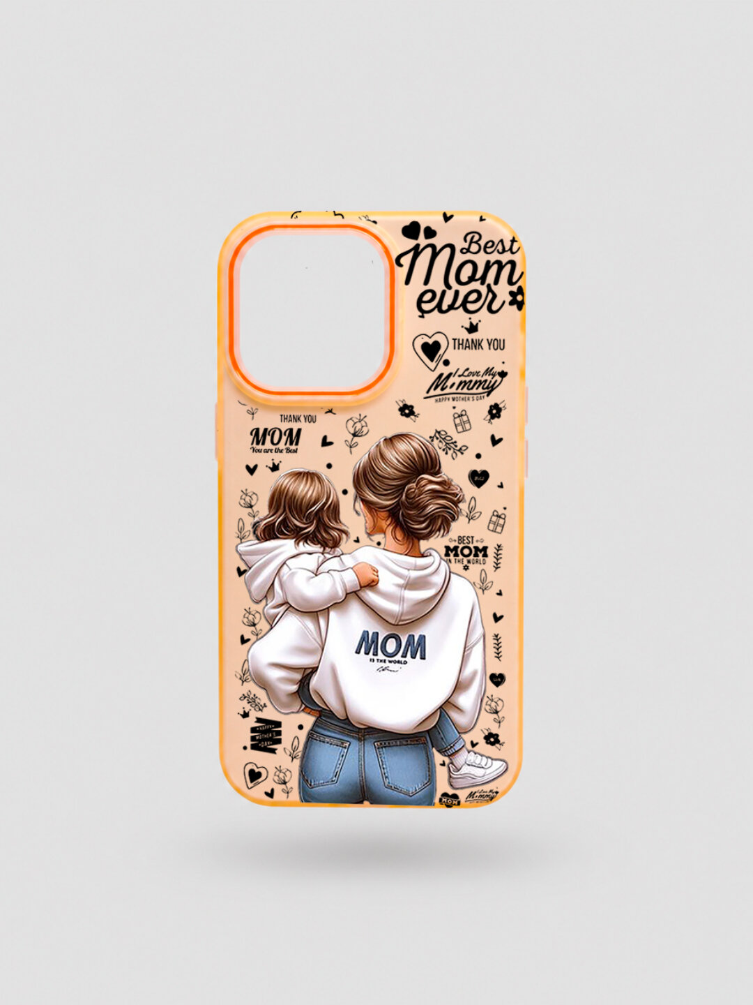 Чехол для iPhone 14 Pro, Мама, силикон, soft touch, матовый, мягкий, тонкий, с подкладкой