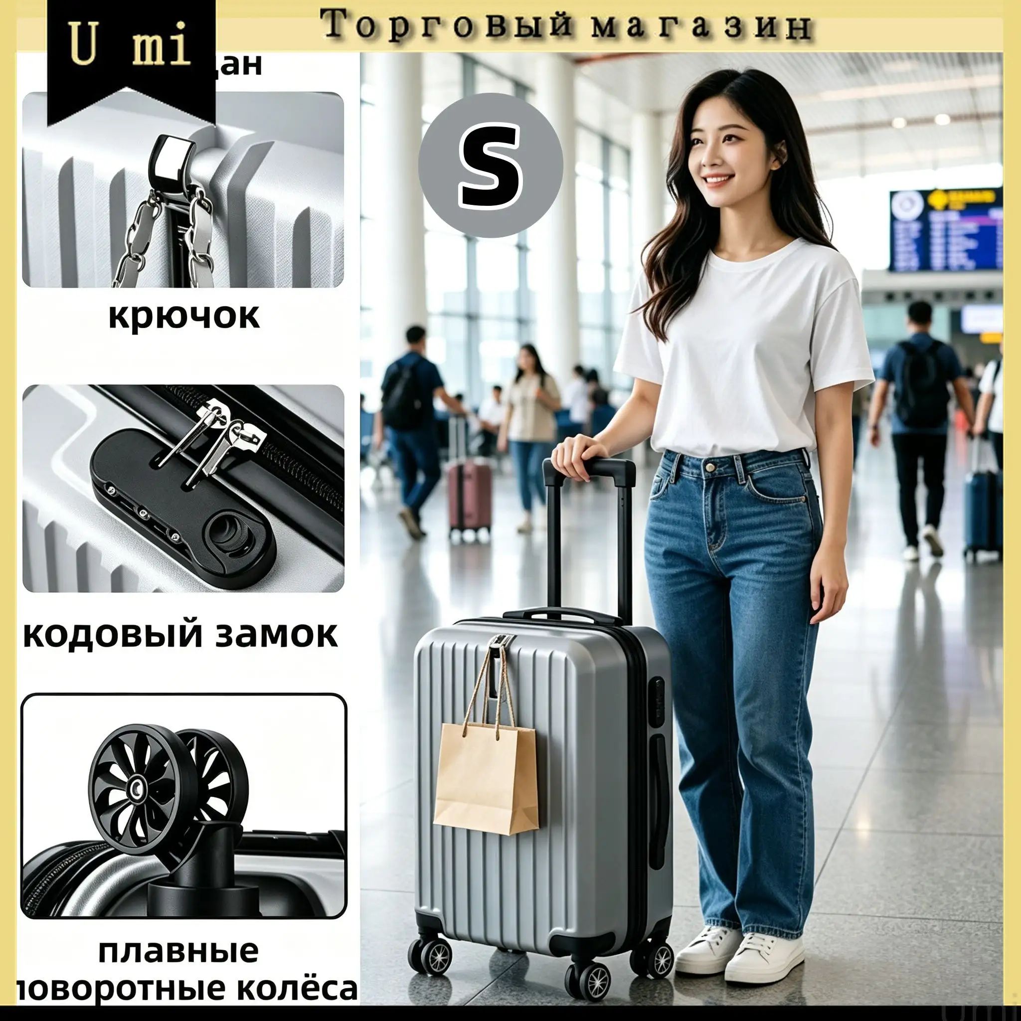 Чемодан-самокат Поликарбонат 54 см 28 л