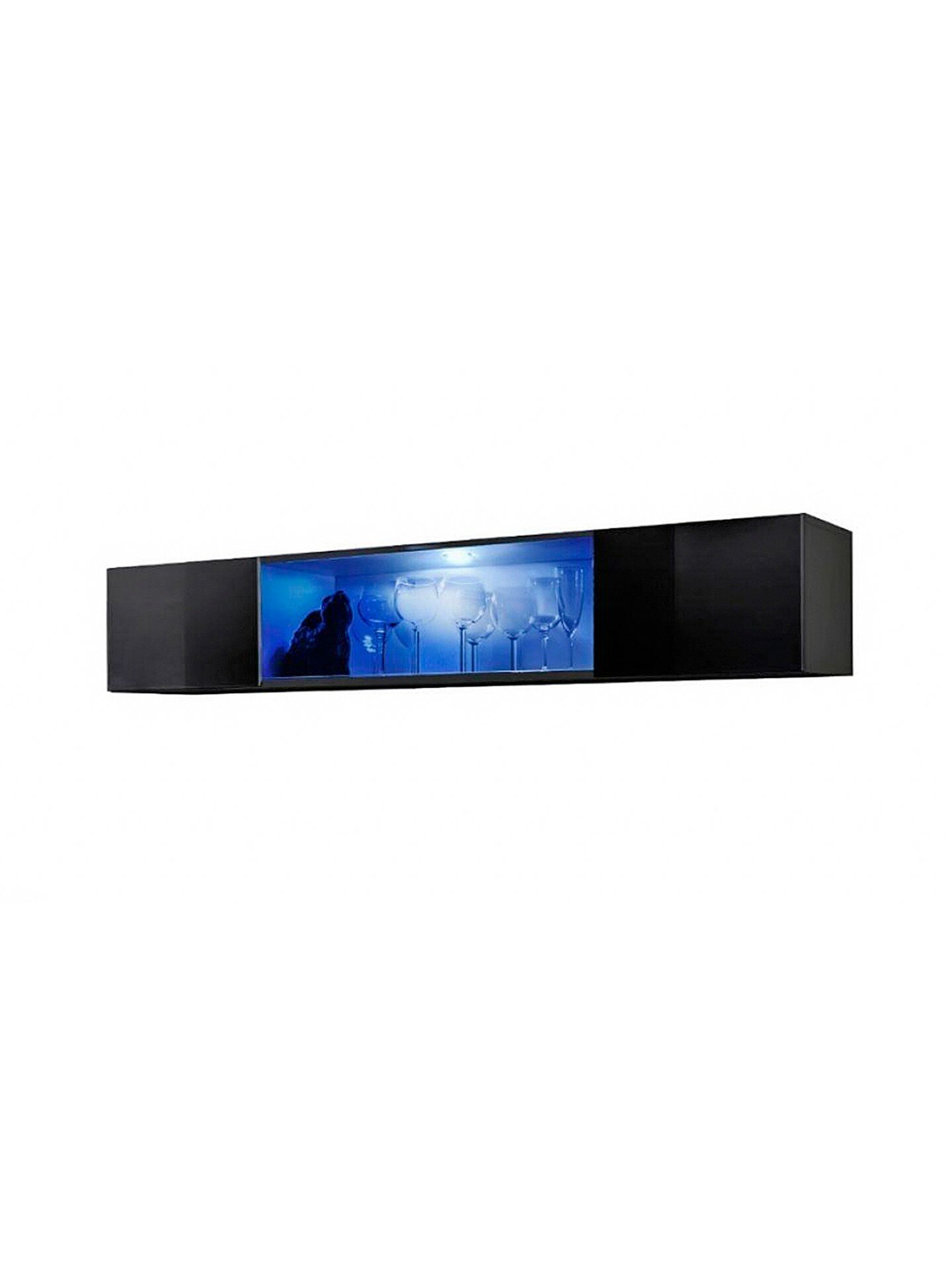 Витрина Лана 52 МДФ (черная) FM 160x29x30 см, черный арт-мебель