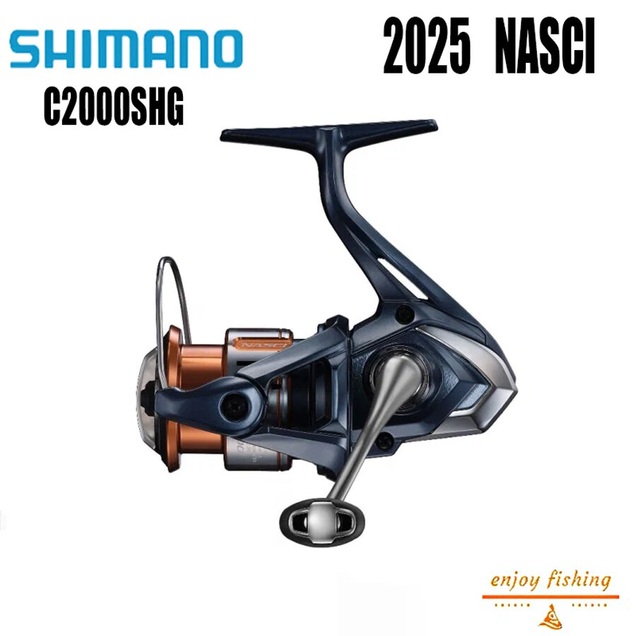 SHIMANO 2025 NASCI C2000SHG Спининговая катушка, рыболовная снасть для спиннинга