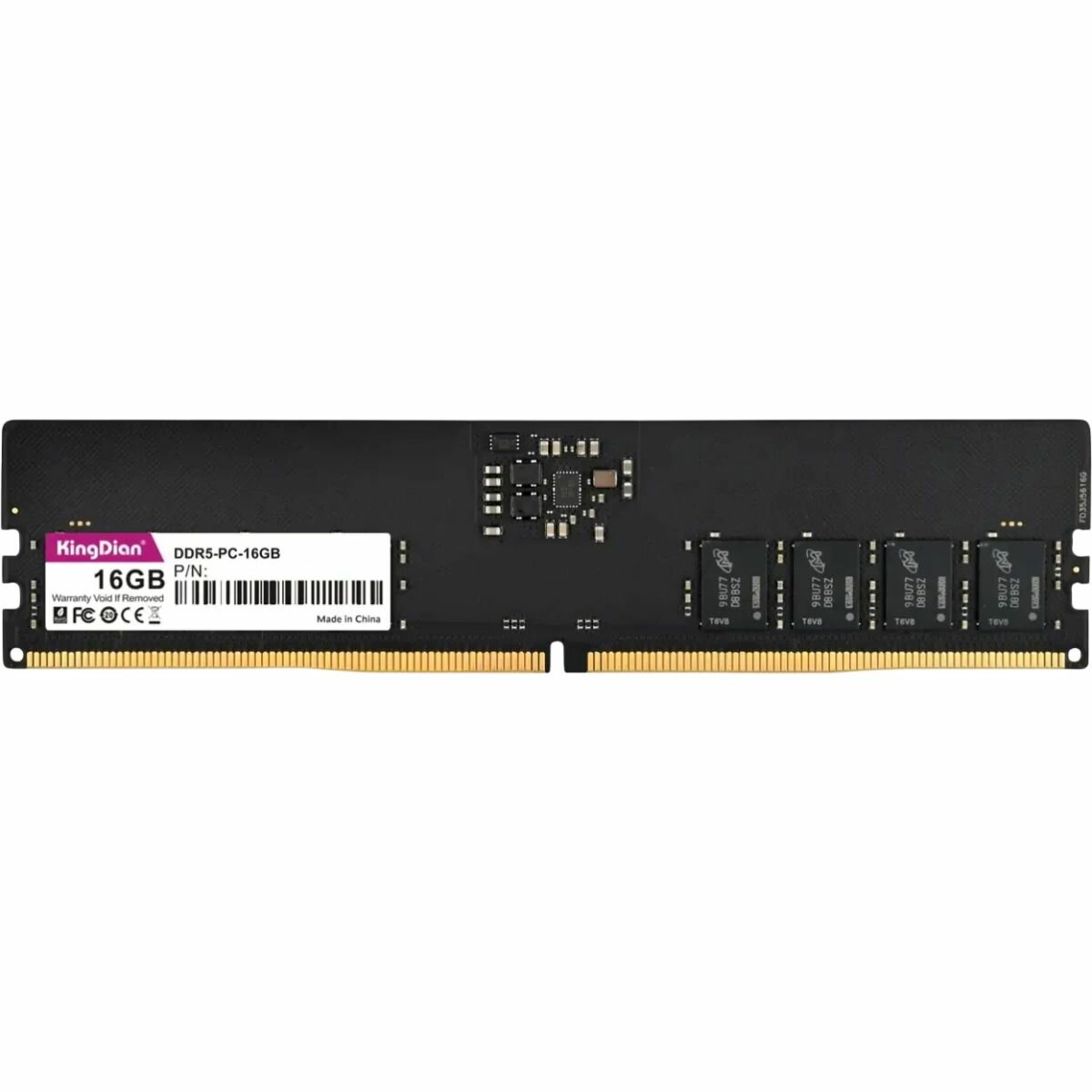 Оперативная память KingDian DDR5-PC-16GB-56-46, 16Gb, DDR5 DIMM, 5600 МГц, 1.1 В, CL46, черный