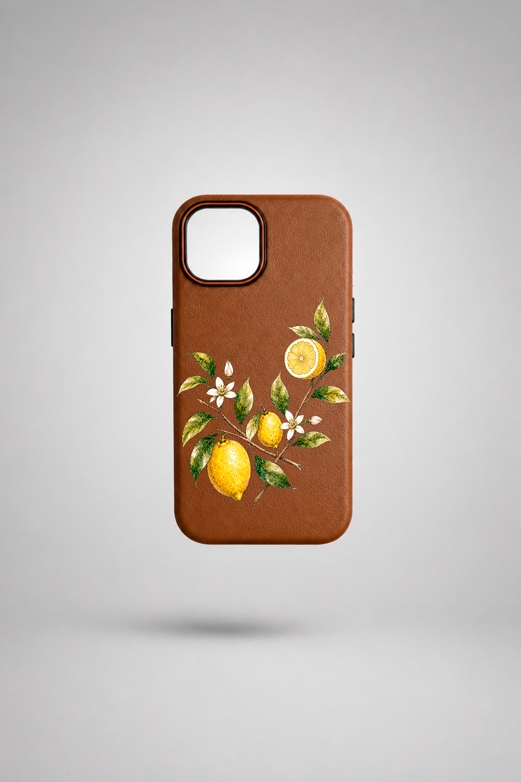 Чехол, для iPhone 13/14, Лимоны, ударопрочный, силикон, пластик, эффект кожи