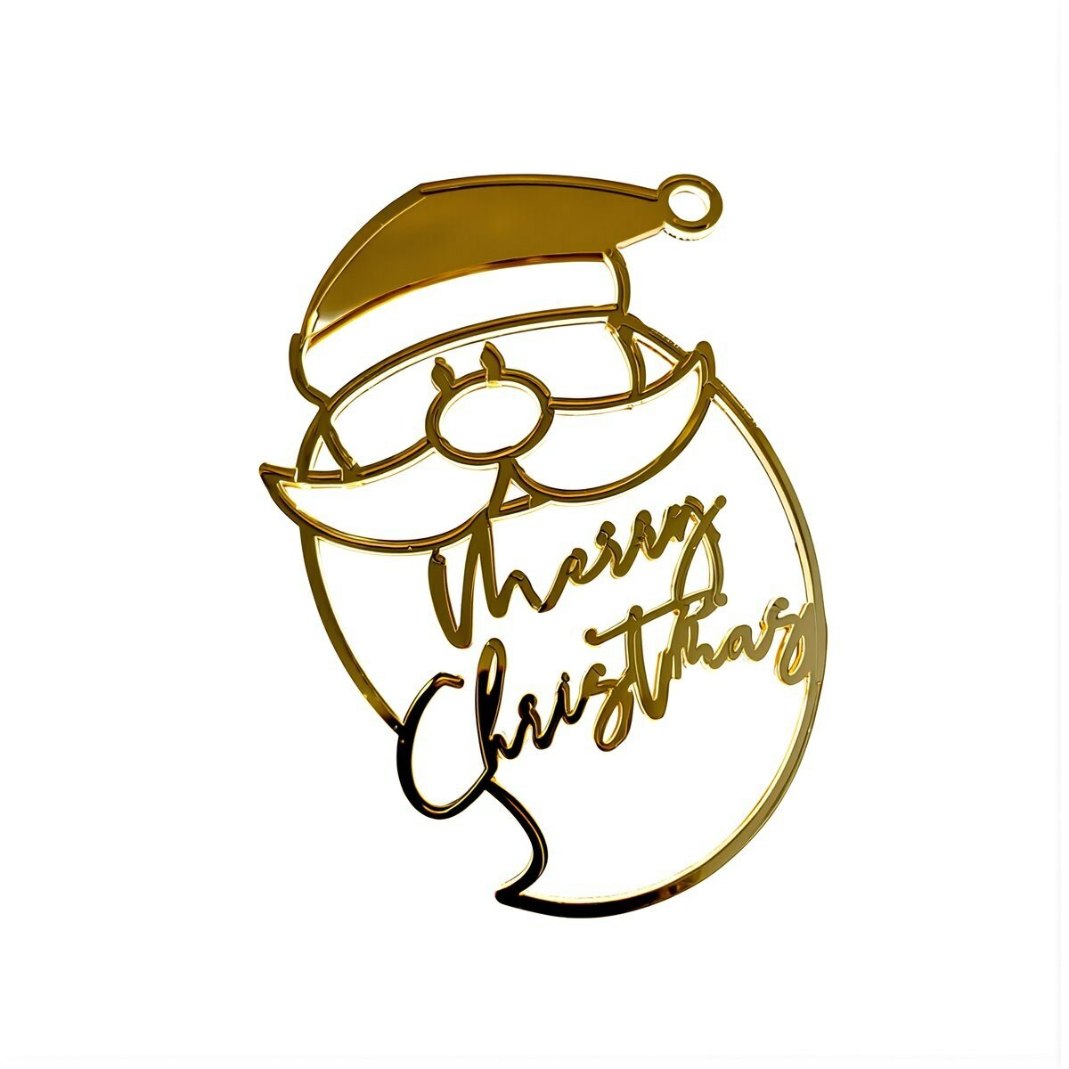 Золотой акриловый топпер для торта с надписью Merry Christmas для оформления рождественской вечеринки домашнего стола витрины кондитерской шириной 8 см