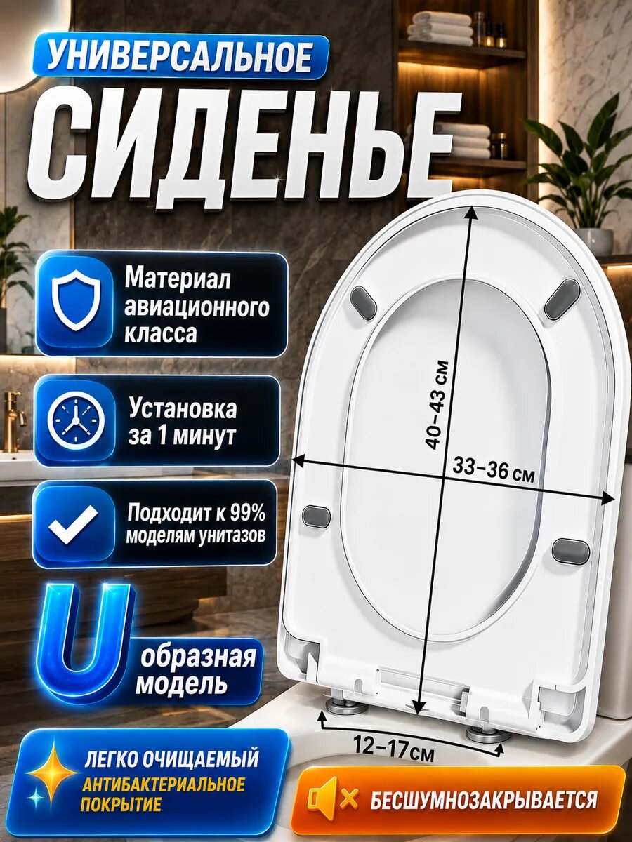 Сиденье для унитаза SANTEK, ROSA, SANITA с микролифтом