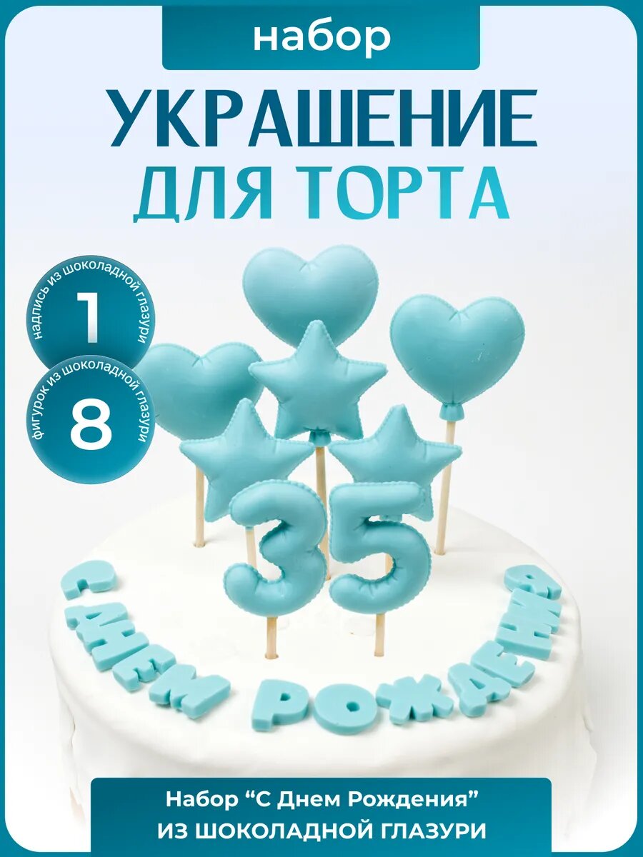 Шоколадные украшения для торта. Цифра 35