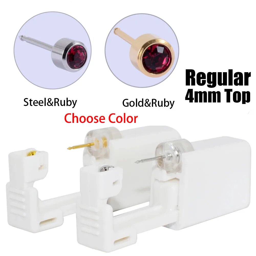 Пистолет для пирсинга Dreamlee, Gold & Ruby, 4 мм
