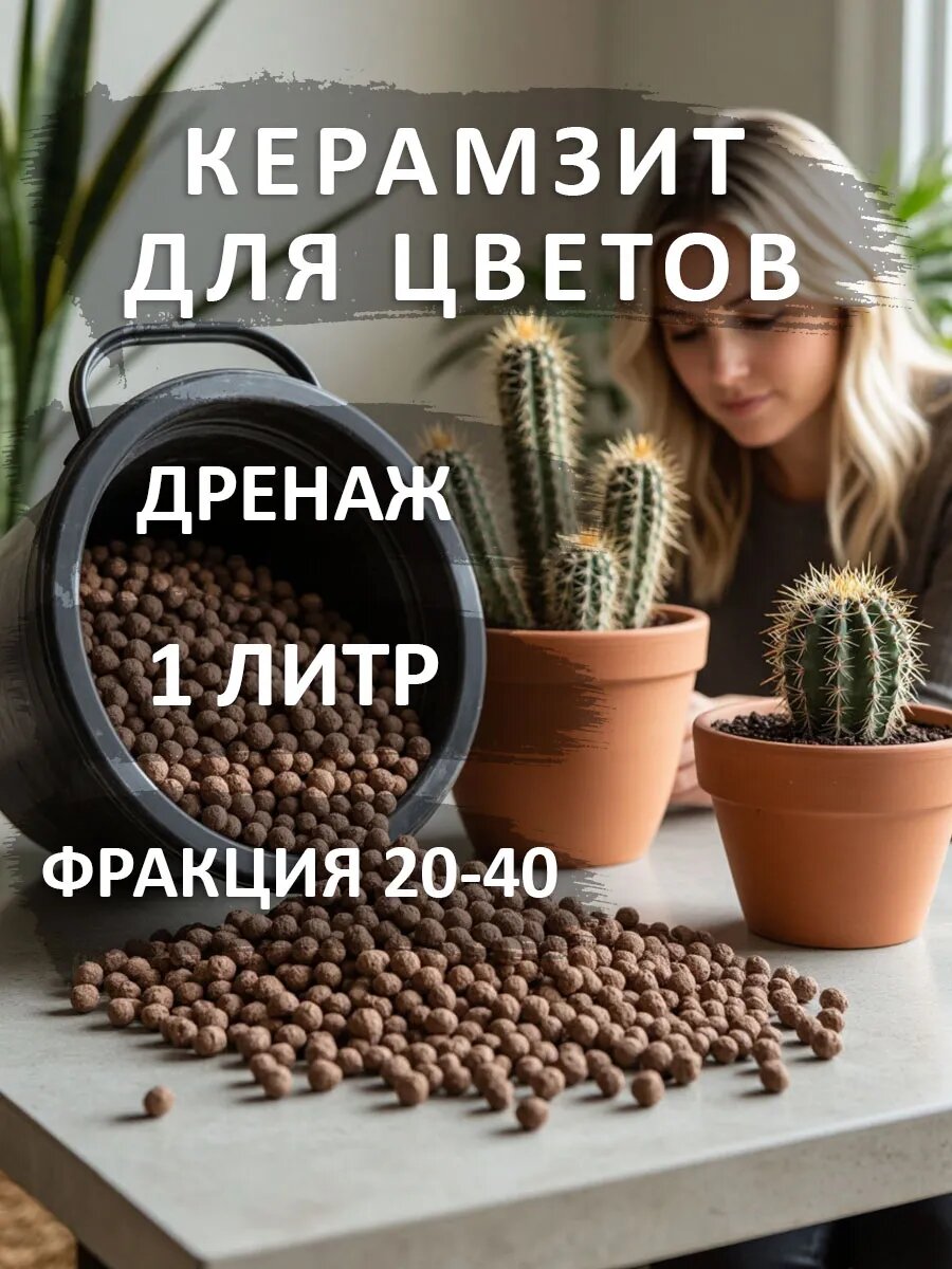 Керамзит для цветов крупный 20-40 1 литр