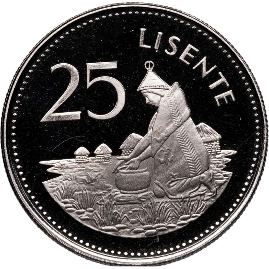 Лесото 25 лисенте lisente 1979, Латунь, в сохранности Proof