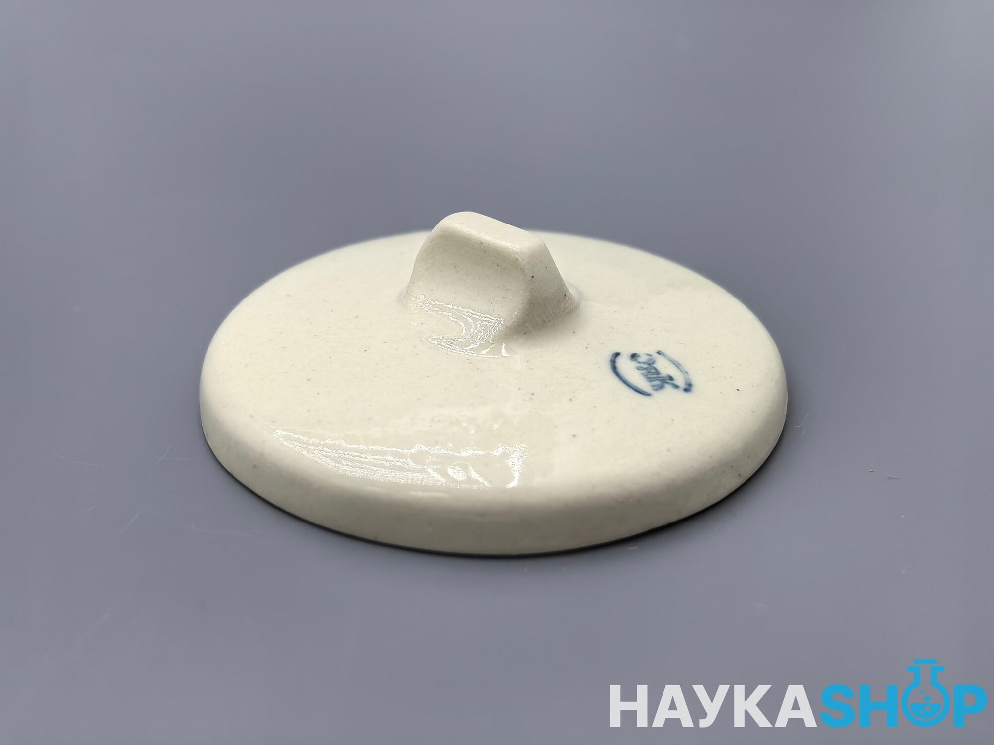 Крышка фарфоровая к тиглю №5 (59*21 мм) исп.1, ГОСТ 9147-80, 00-00000032, Оятская керамика, Россия (КрТ5-1-59/21)