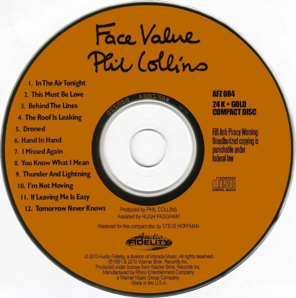 Компакт-диск Phil Collins: Face Value (1 CD) — фото 1