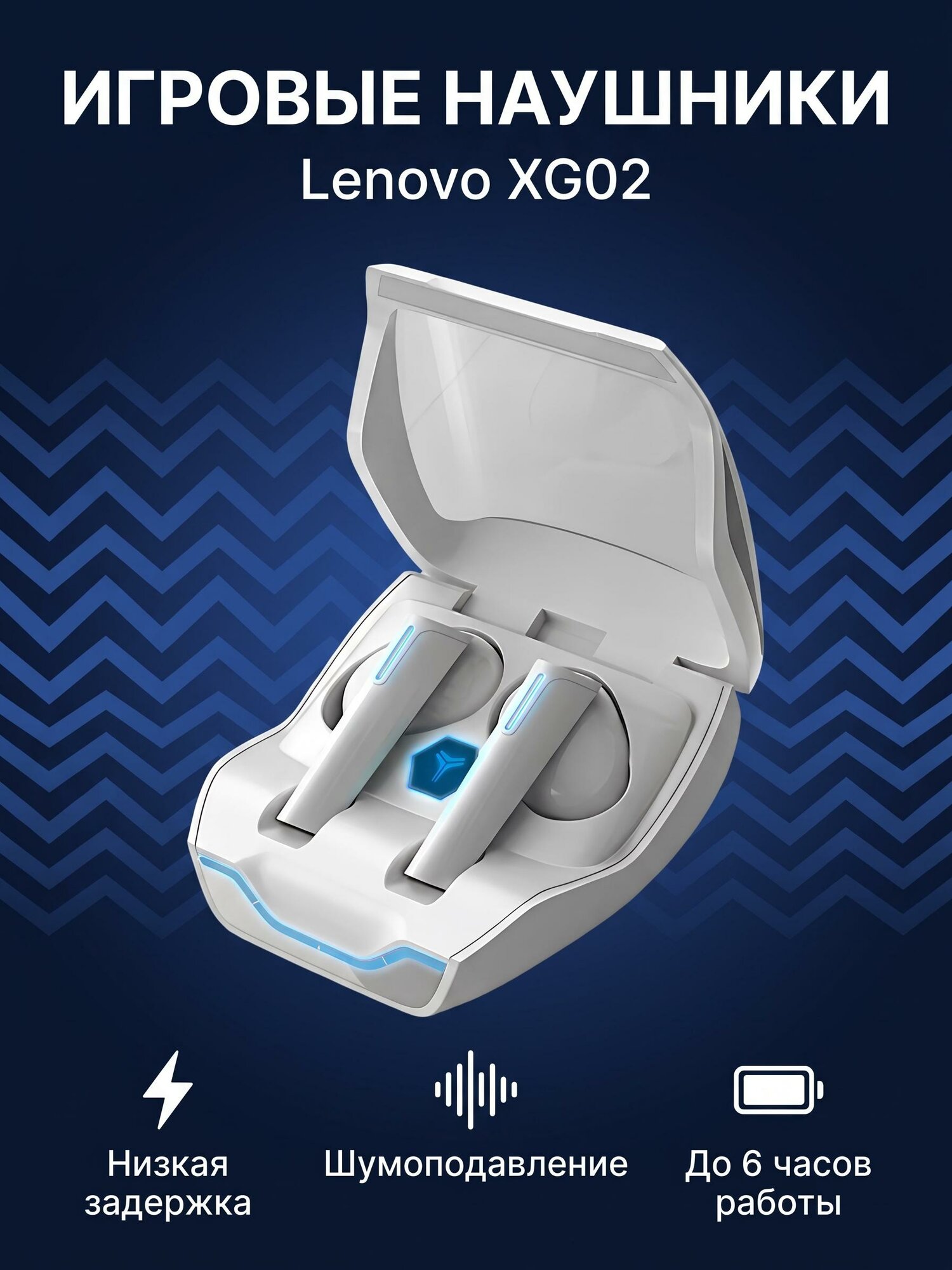 Наушники Lenovo XG02 Wireless Bluetooth Game Headset белый