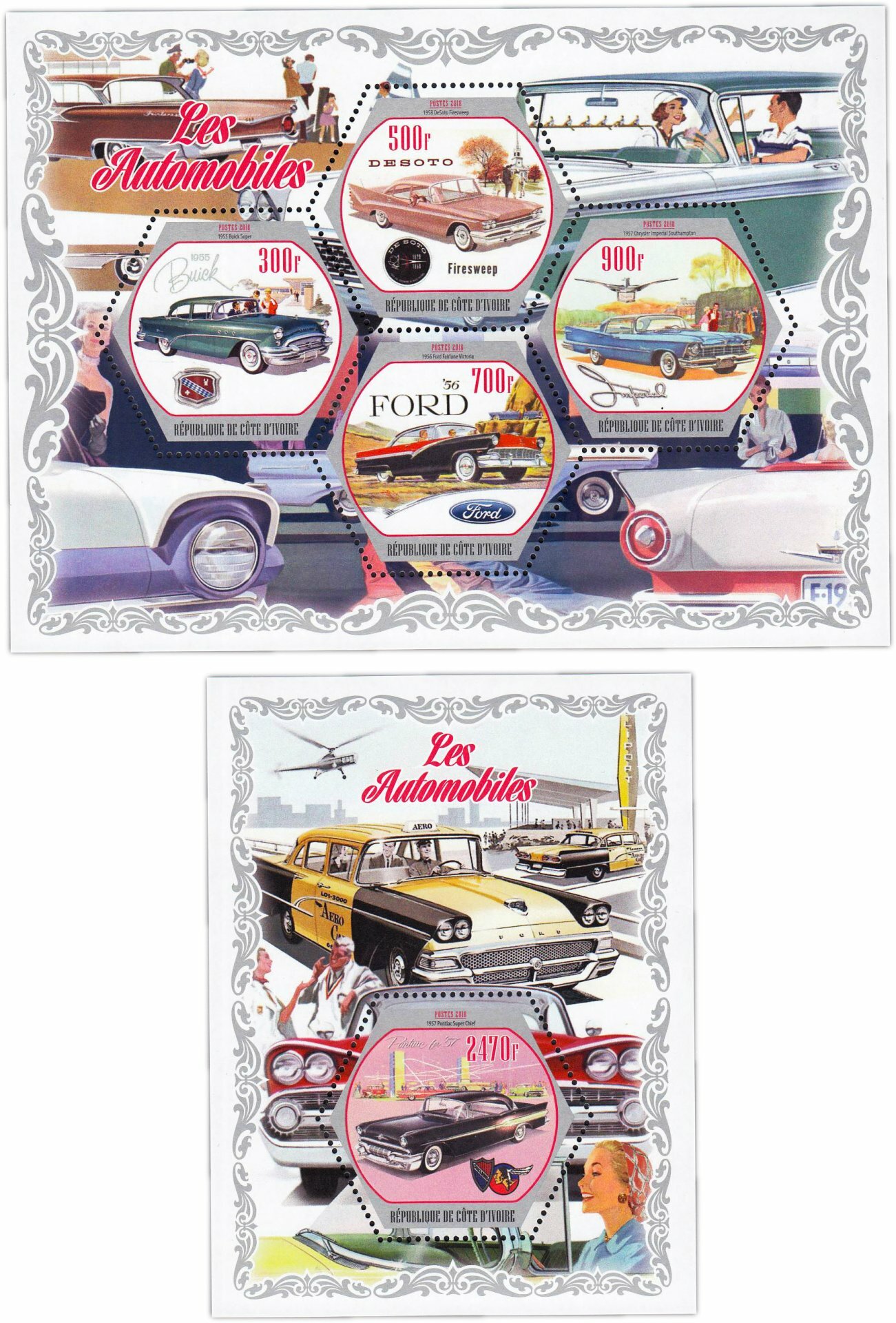 Кот-д'Ивуар блок + малый лист 2018 "Машины"